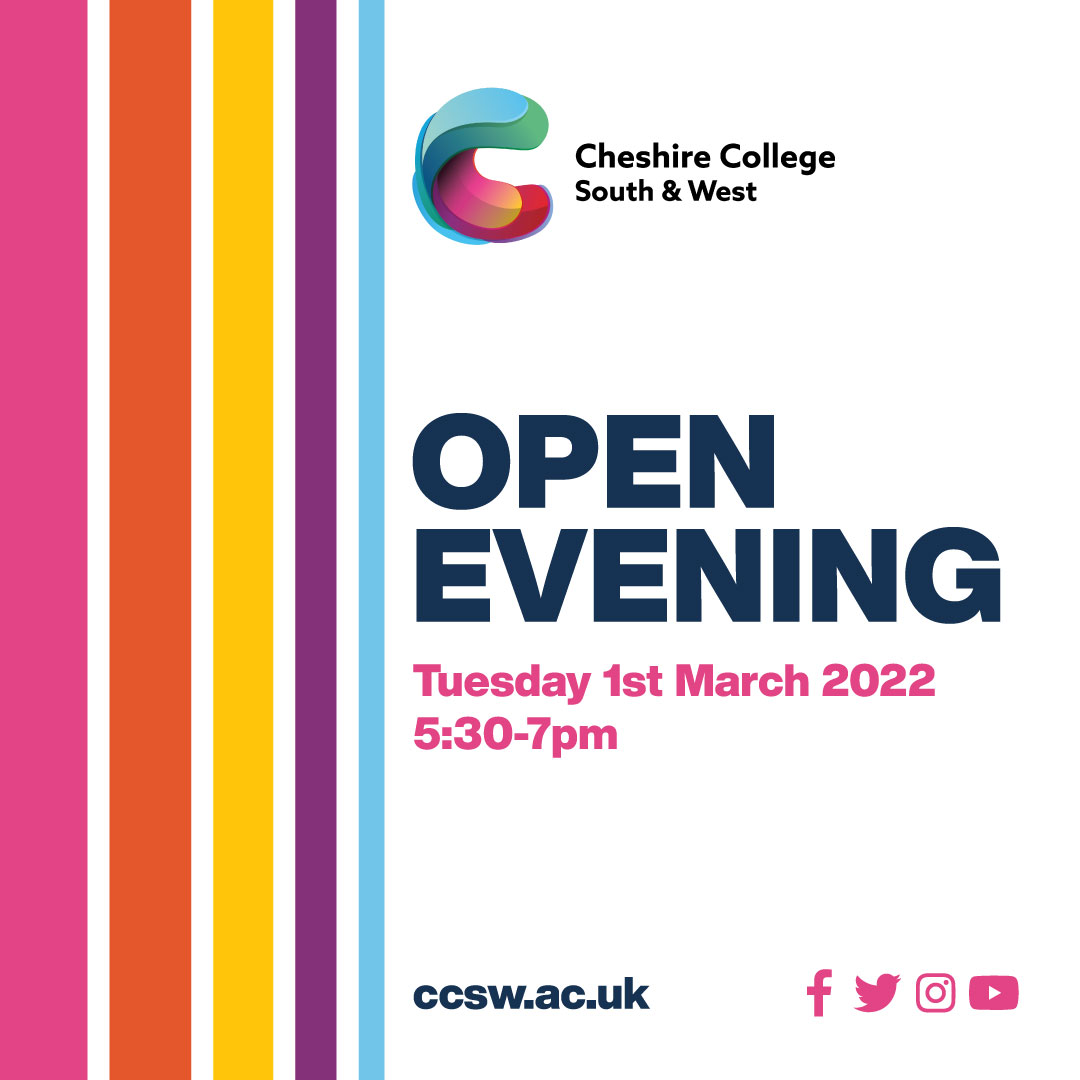 Your career starts here - visit Cheshire College’s next Open Evening ...